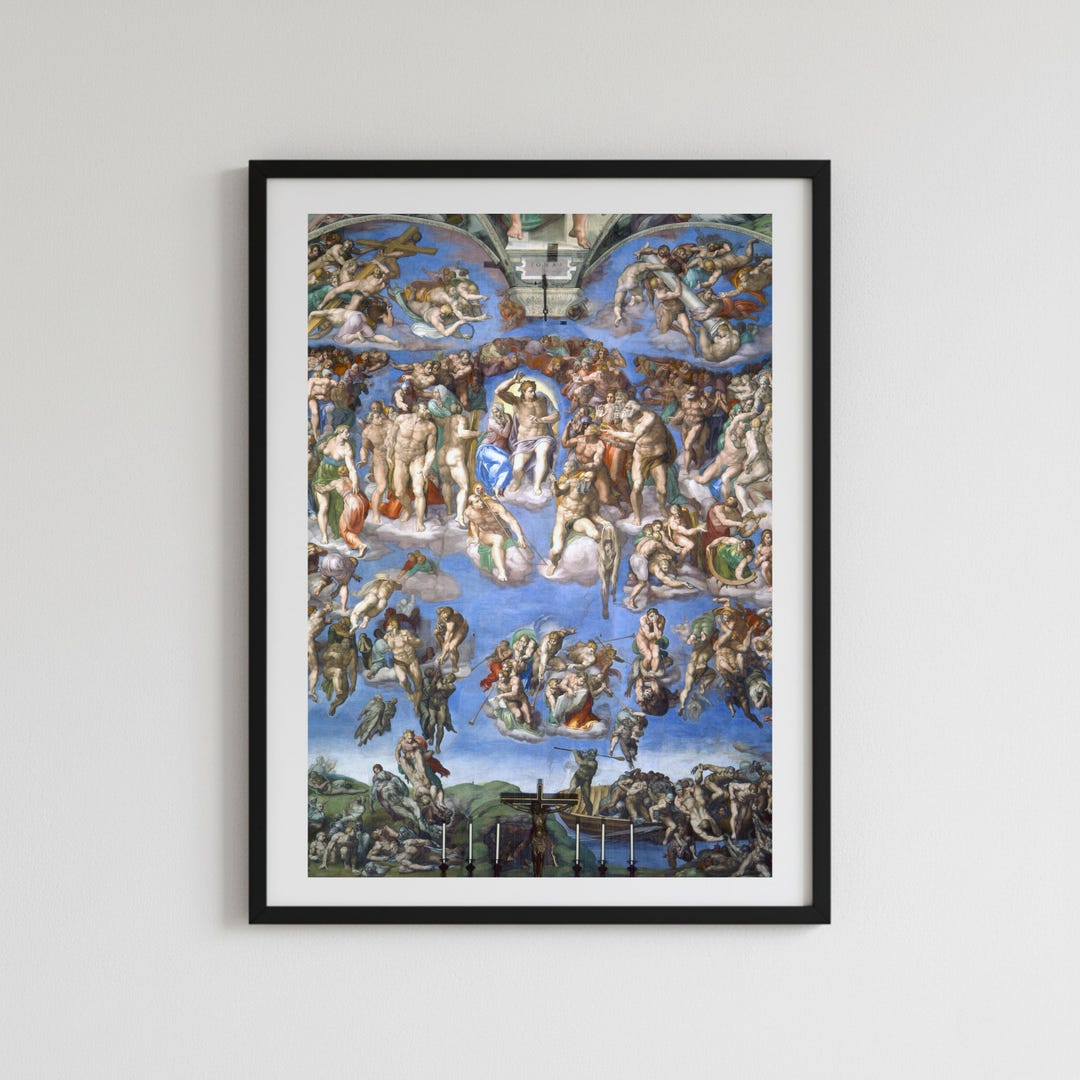 The Last Judgment Poster, the Last Judgment Wall Art, Michelangelo ...