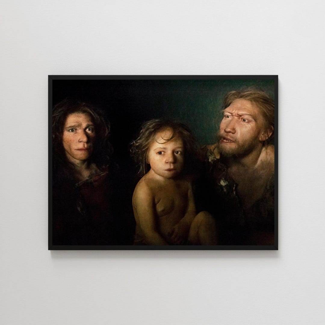 Neanderthal Family Portrait, Neanderthal Poster, Funny Gift - Etsy