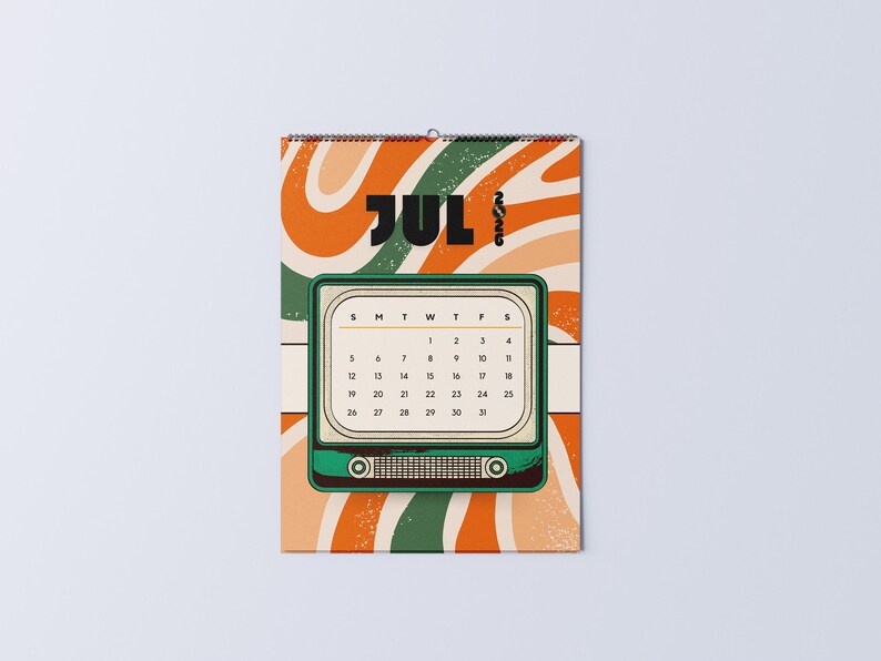 2026 Retro Wall Calendar, Colorful Vintage Design, Retro Aesthetic ...