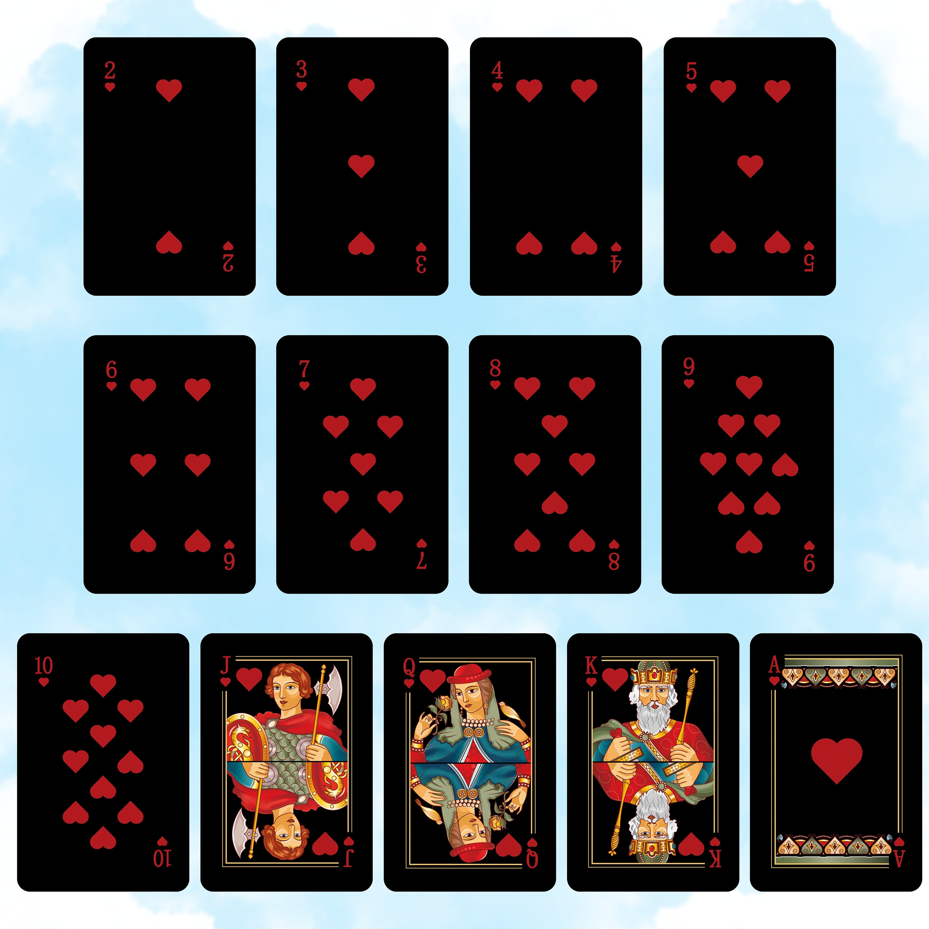 Slavic Playing Cards, Set of 2 Poker Cards, Black Playing Card, Unique ...