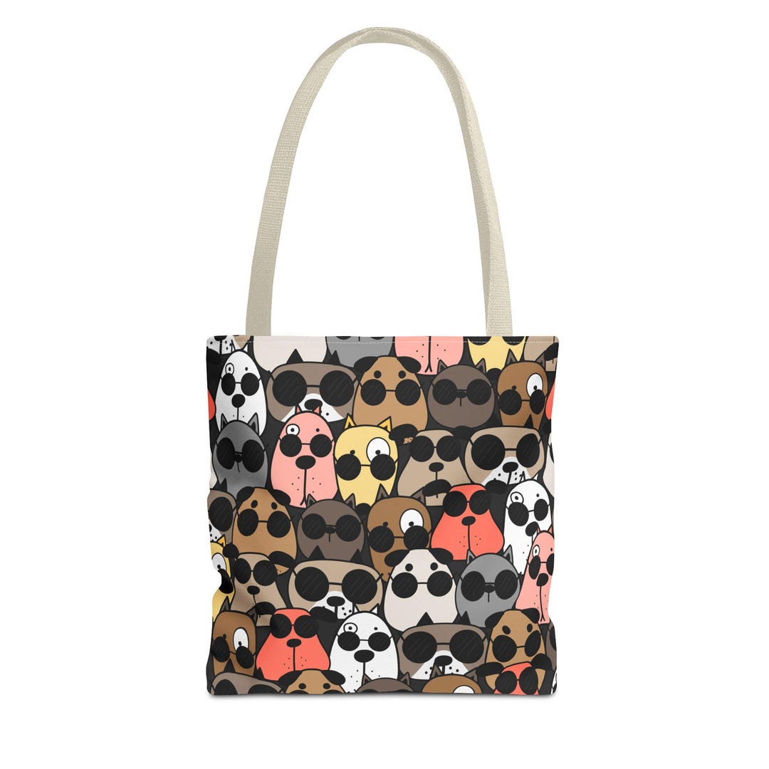 Cute Dogs Tote Bag - Adorable Puppy Print, Dog Lover Gift, Animal ...