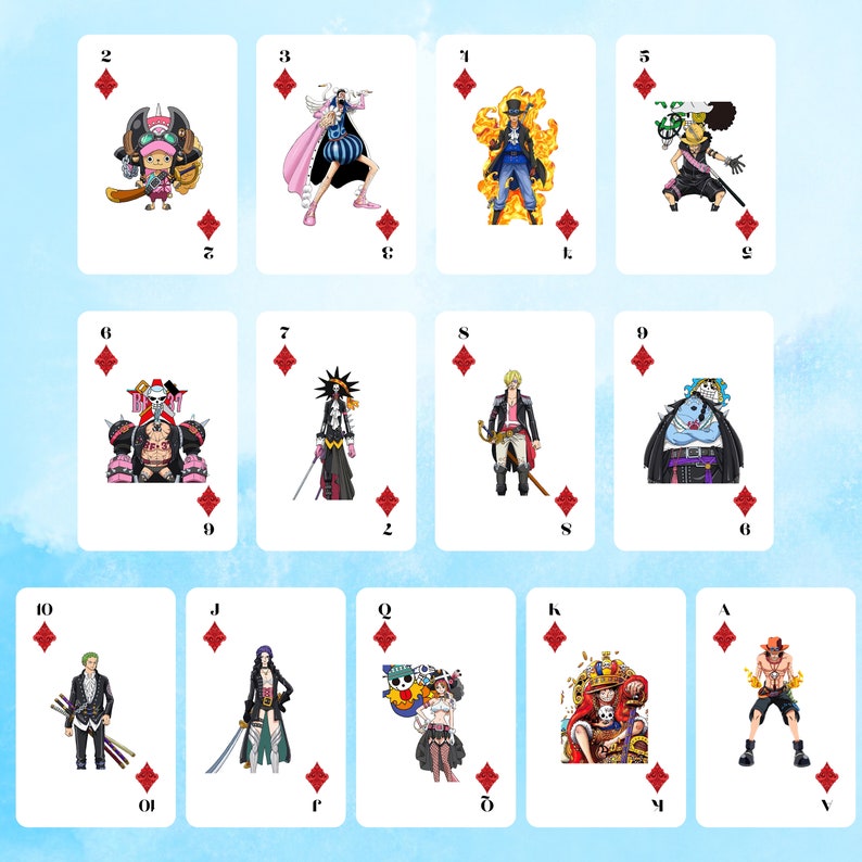 One Piece Playing Cards, Set of 2 One Piece Cards, Unique Playing Cards ...