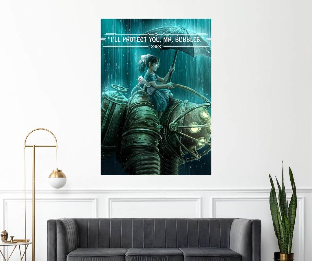Bioshock Canvas Wall Art, Mr Bubbles, Big Daddy, Large Gaming Decor - Etsy