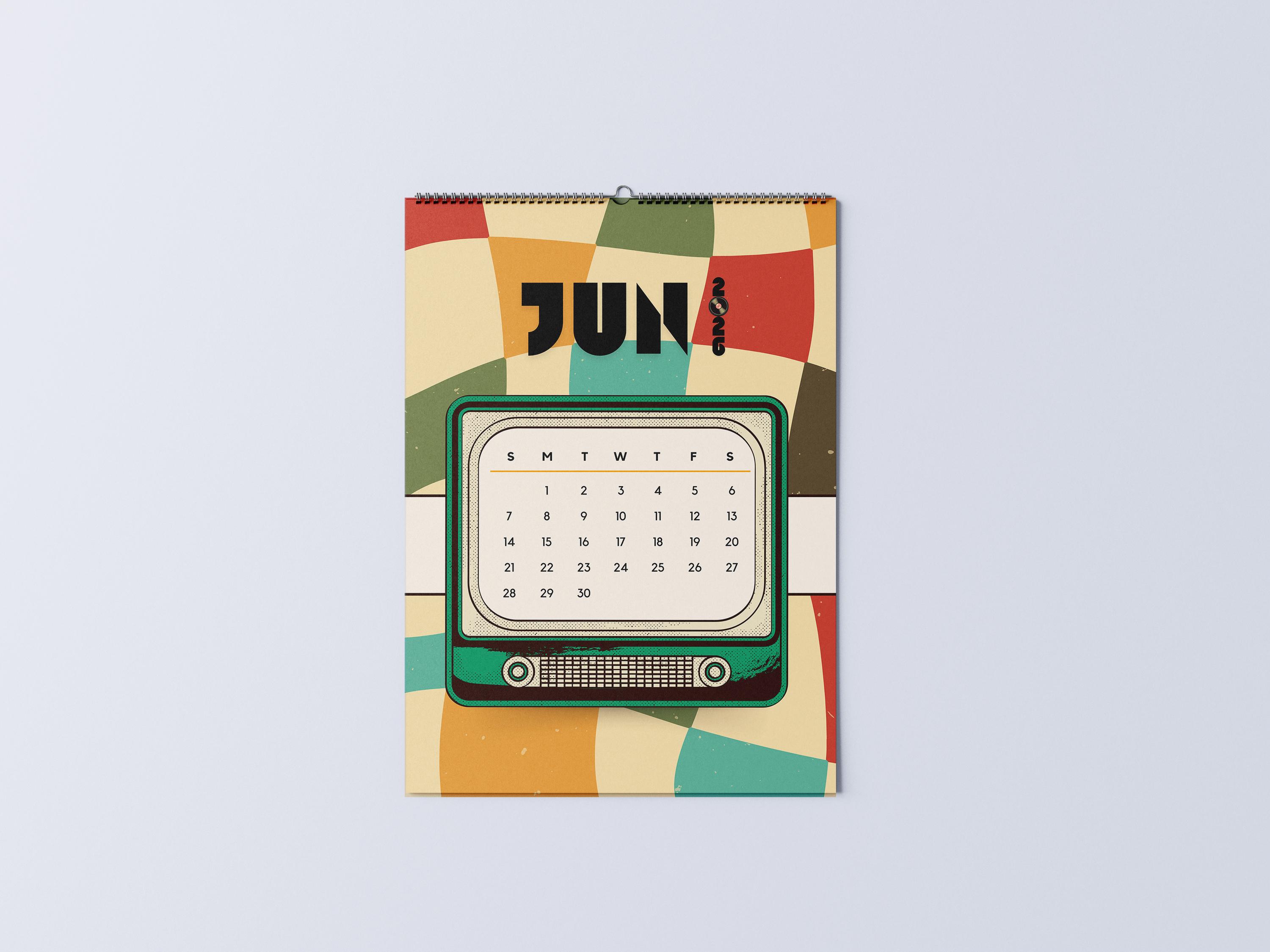 2026 Retro Wall Calendar, Colorful Vintage Design, Retro Aesthetic ...