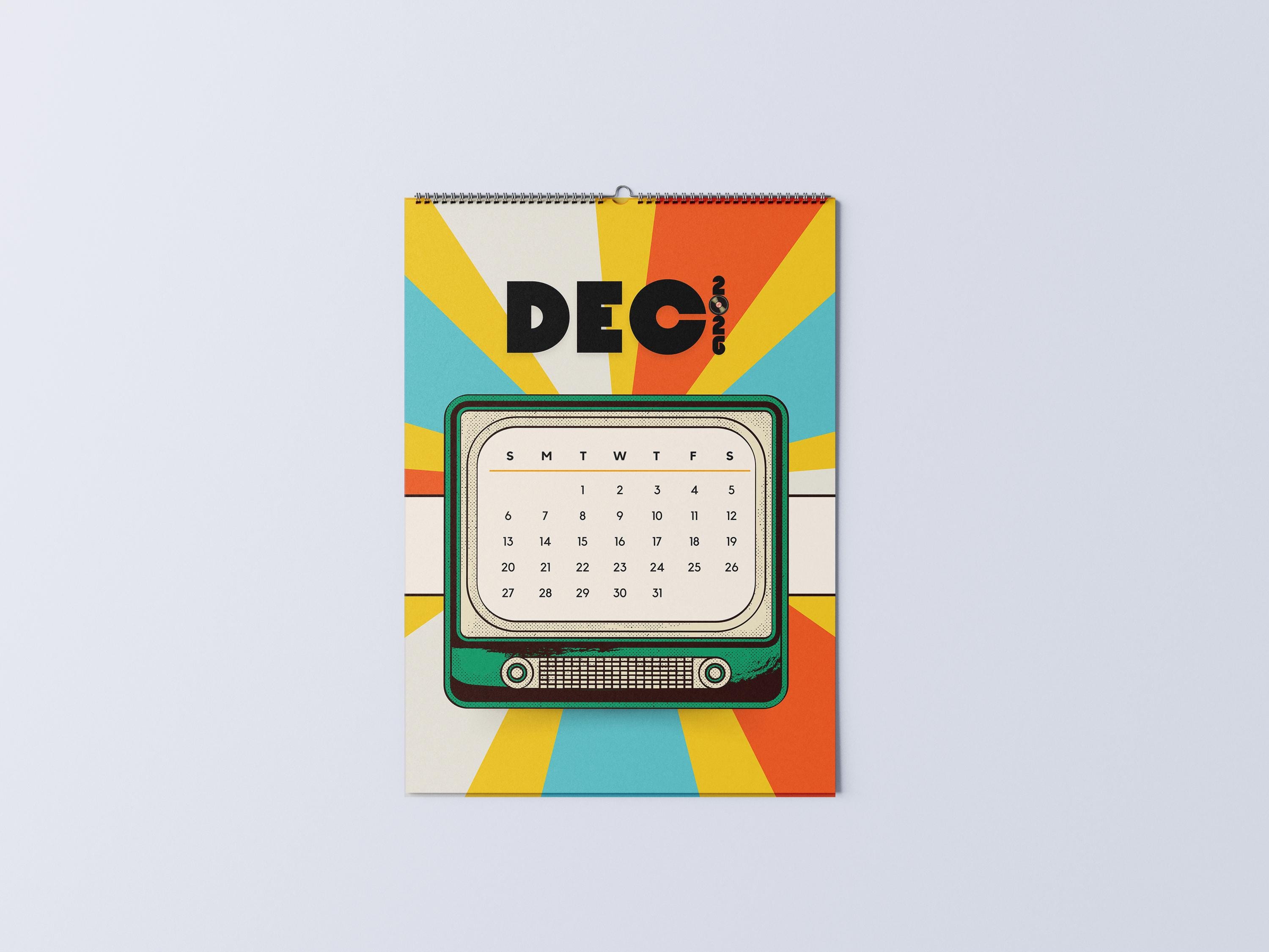 2026 Retro Wall Calendar, Colorful Vintage Design, Retro Aesthetic ...