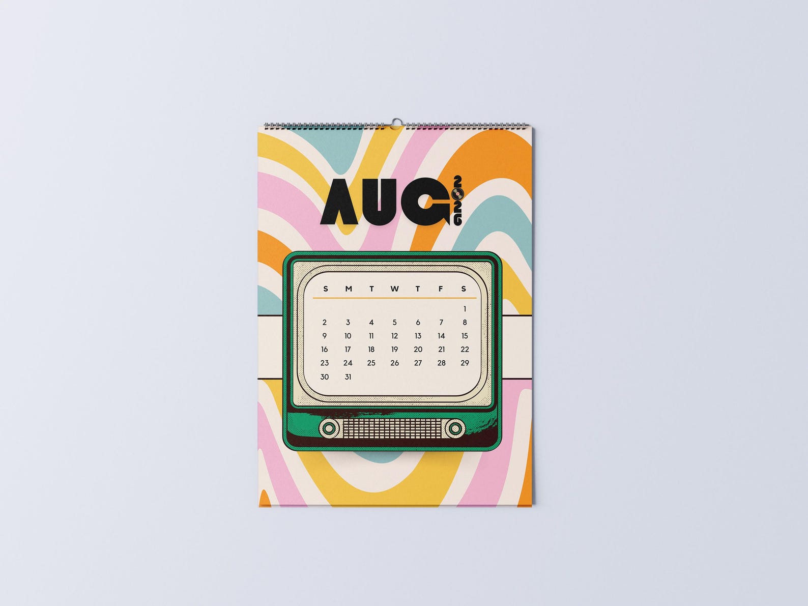 2026 Retro Wall Calendar, Colorful Vintage Design, Retro Aesthetic ...