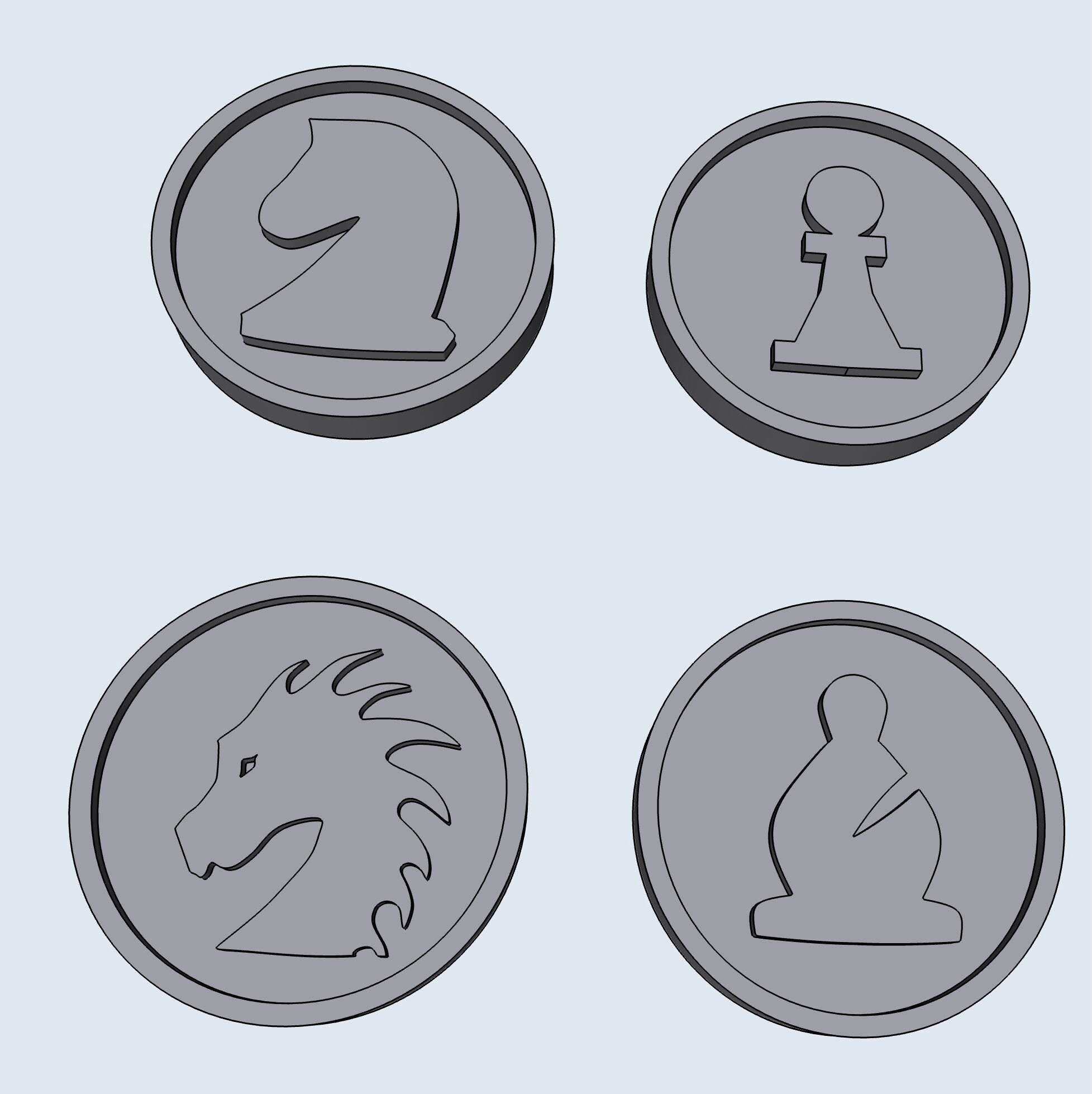 CHESS Chips - STL Digital Files to Print on 3D Printer or Cnc - Etsy