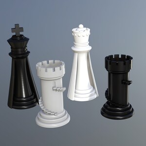3D CHESS SET STL Files for 3D Printers - Etsy