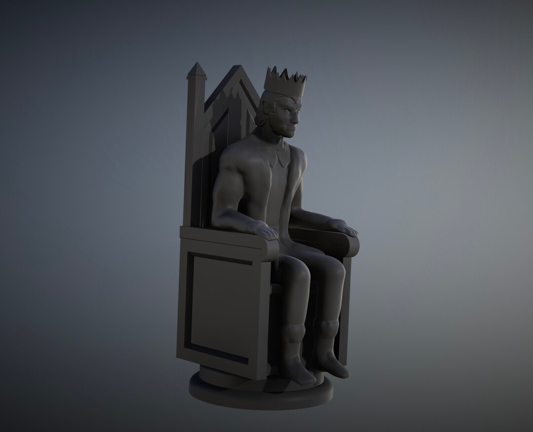 KING Figure CHESS Piece medieval Set STL File to Print in 3D or Cnc - Etsy