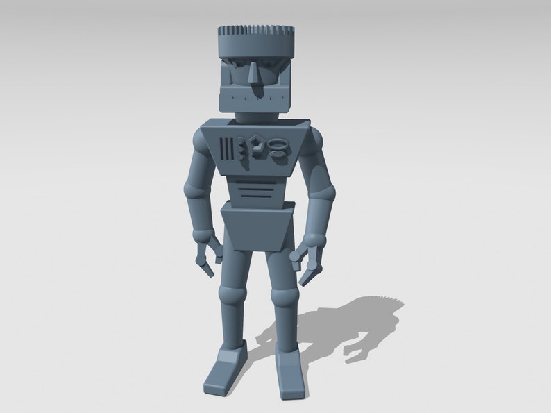 3D ROBOT STL Files for 3D Printers Standing Robot Android Vintage ...