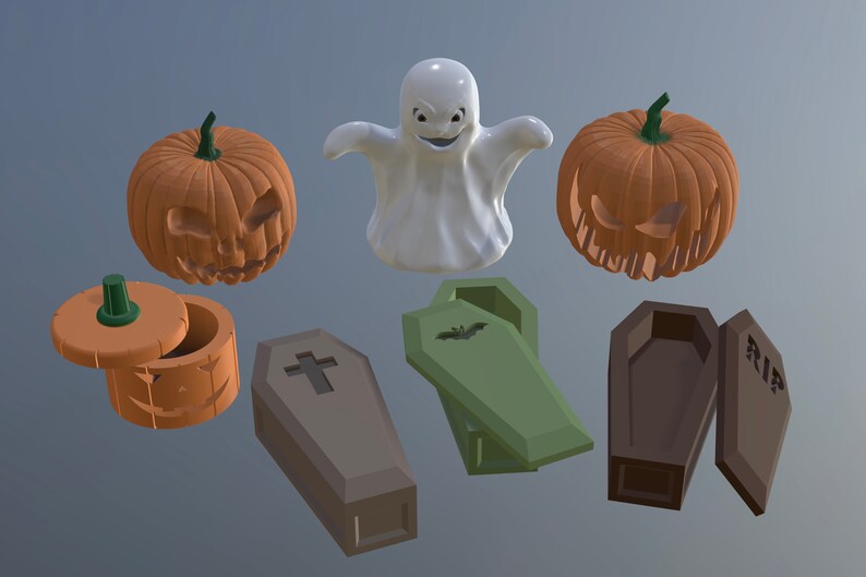 HALLOWEEN PACK 7 STL Model Files to Print in 3D - Etsy