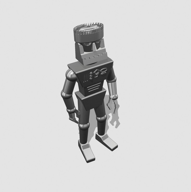 3D ROBOT STL Files for 3D Printers Standing Robot Android Vintage ...
