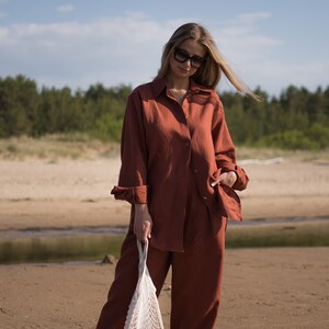 Linen SET for Women, FLORENCE, Two Piece Set Women, Linen Boyfriend ...