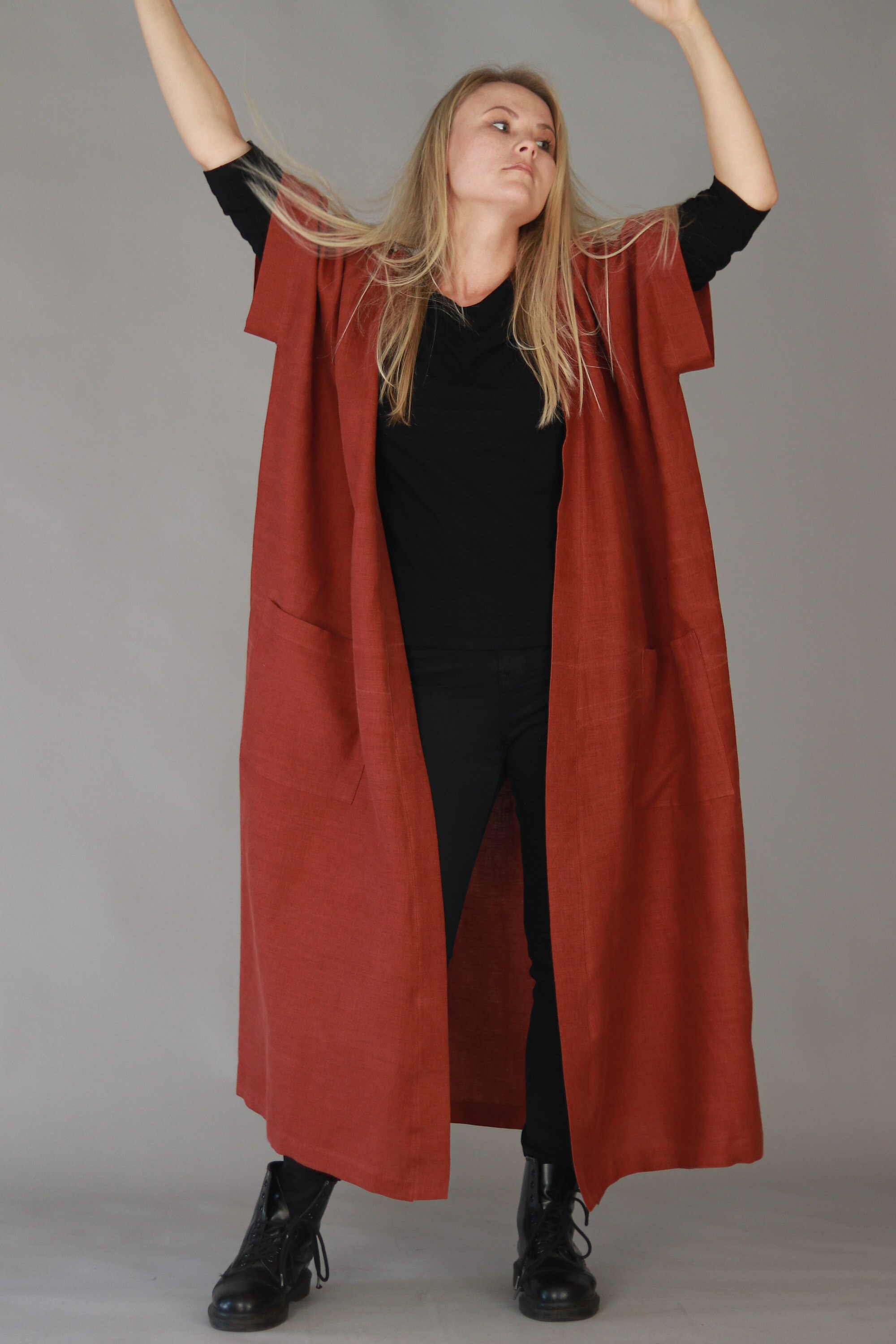 Oversized Kimono, Japan Kimono Tunic, Womens Linen Robe, Women Linen ...