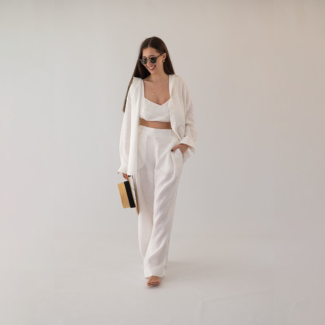 2 PC Linen SET for Women, FLORENCE, Two Piece Set Women, Linen ...