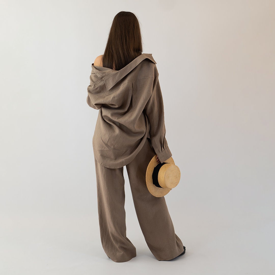 2 PC Linen SET for Women, FLORENCE, Two Piece Set Women, Linen ...