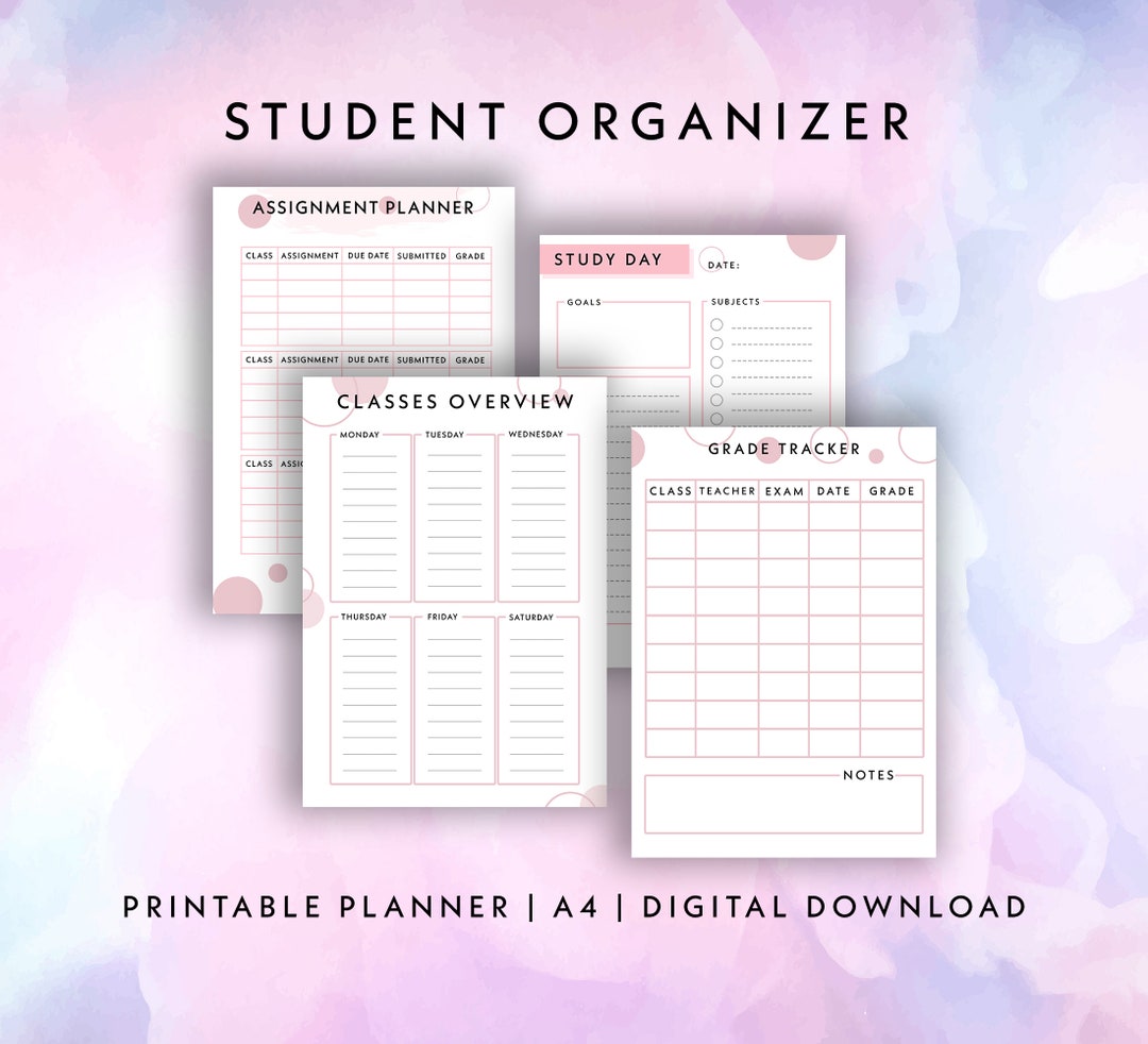Printable Student Planner | Organizer for Students | Student Printable ...