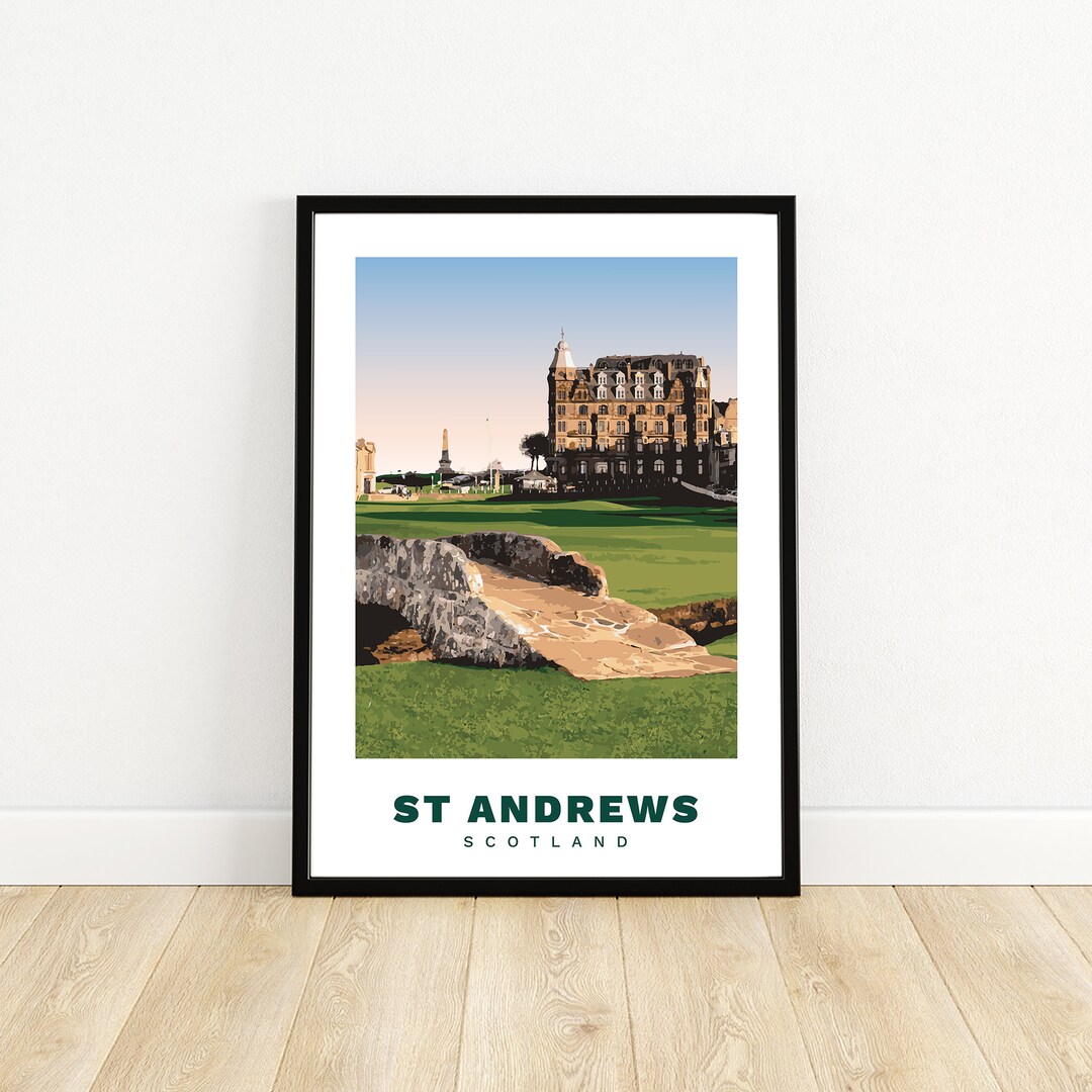 Old Course at St Andrews, Scotland | Golf | Vector | Print | Poster ...