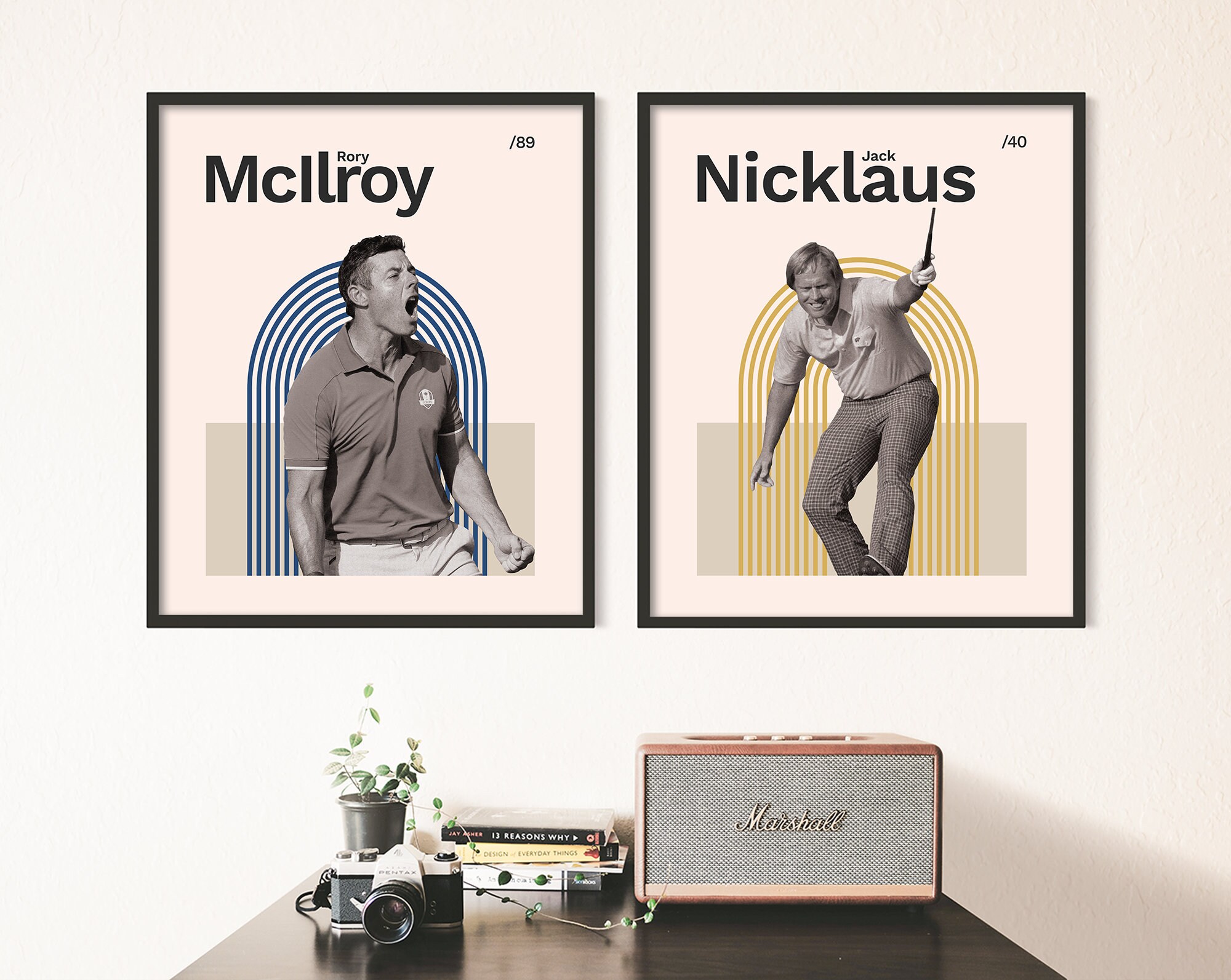 Rory Mcilroy Mid-century Golf Poster | Golf Print | Birthday Gift ...