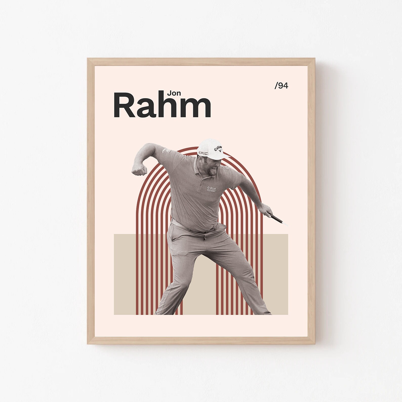 Jon Rahm Mid-century Golf Poster Golf Print Birthday Gift Wall Art - Etsy
