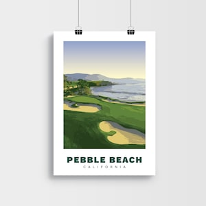 Pebble Beach Golf Links, California | Minimalist | Print | Poster ...