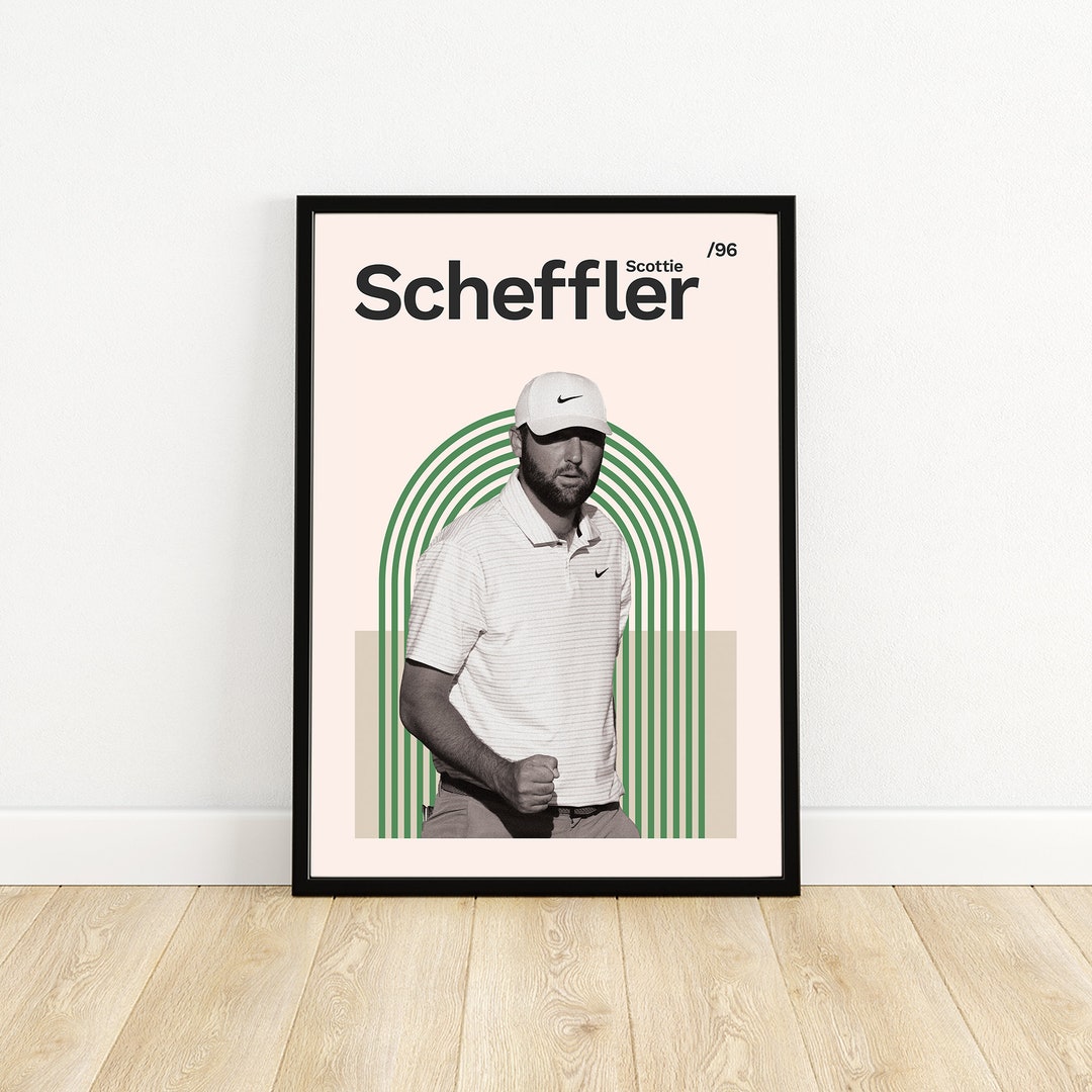 Scottie Scheffler Mid-century Golf Poster | Golf Print | Birthday Gift ...
