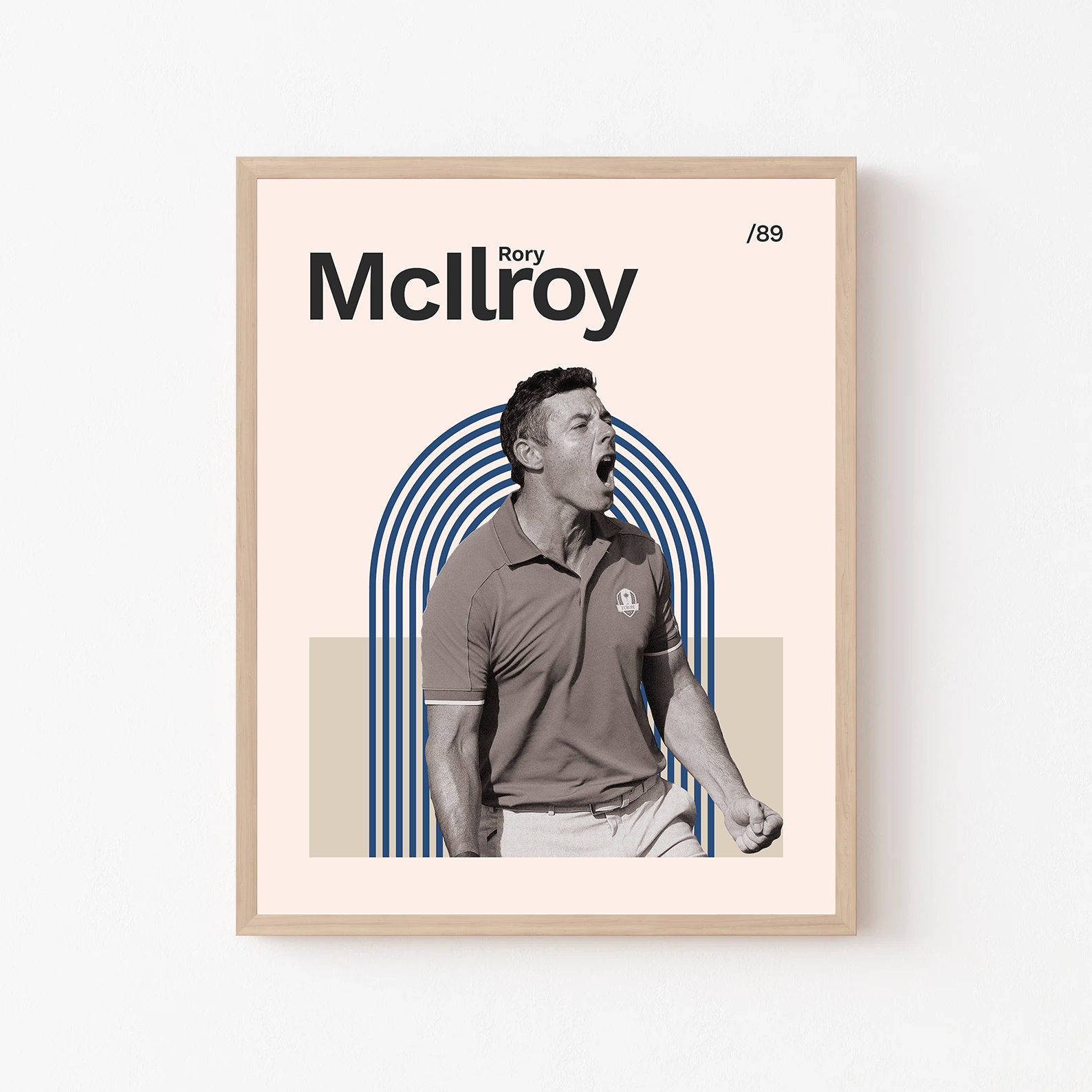 Rory Mcilroy Mid-century Golf Poster | Golf Print | Birthday Gift ...