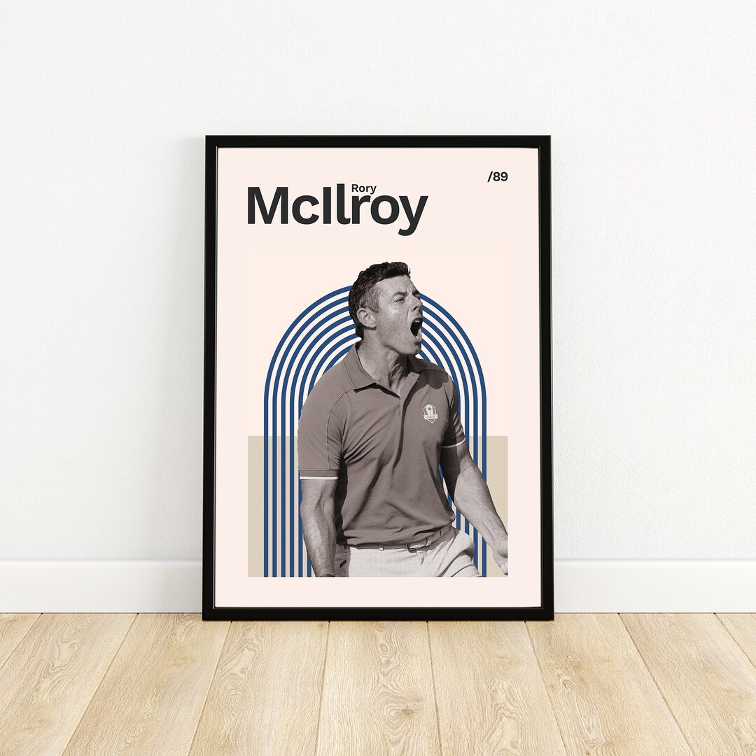 Rory Mcilroy Mid-century Golf Poster | Golf Print | Birthday Gift ...