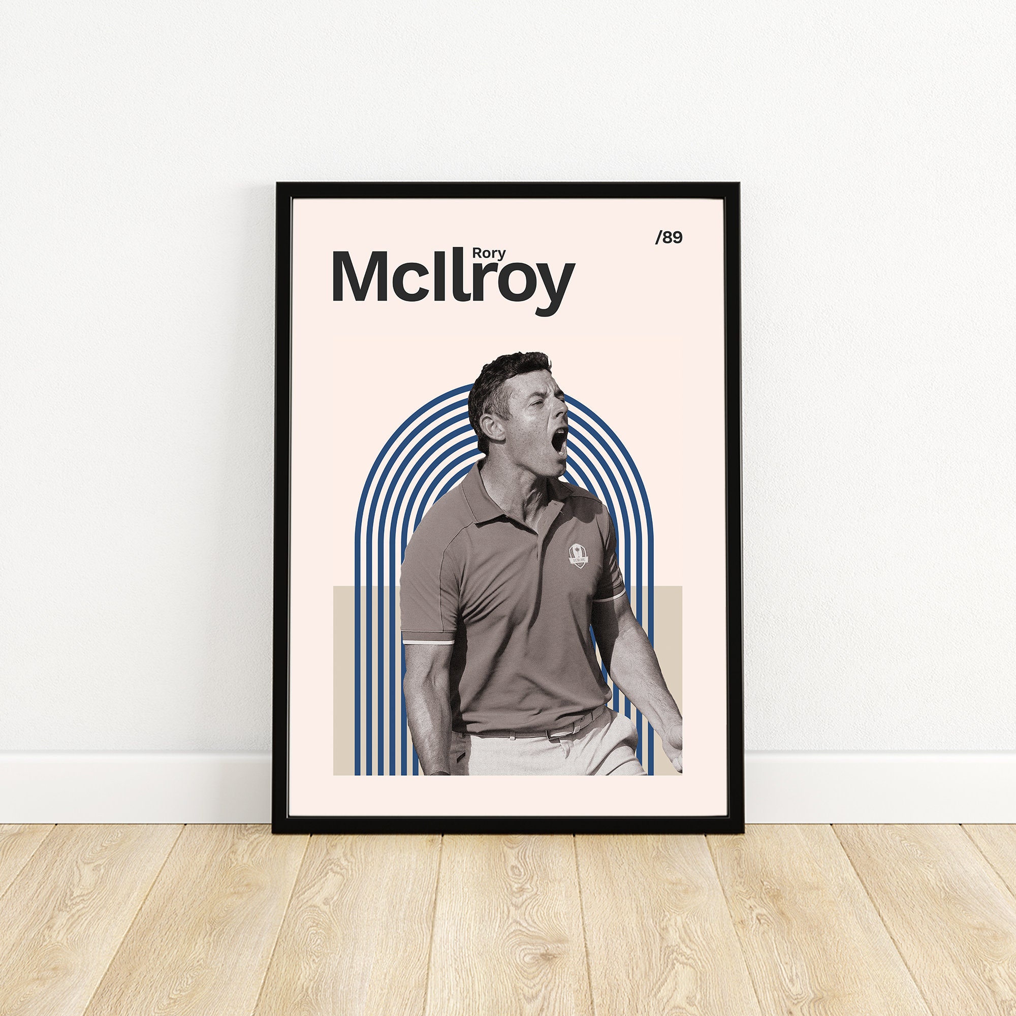 Rory Mcilroy Mid-century Golf Poster | Golf Print | Birthday Gift ...