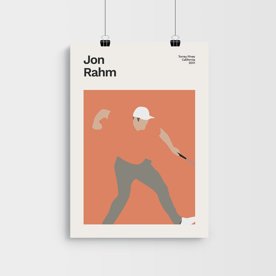 Jon Rahm 2021 US Open Minimalist Golf Poster Print Gift | Etsy