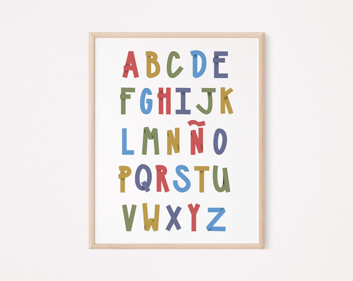 Alfabeto Arte De Pared Spanish Alphabet Wall Art Printable - Etsy