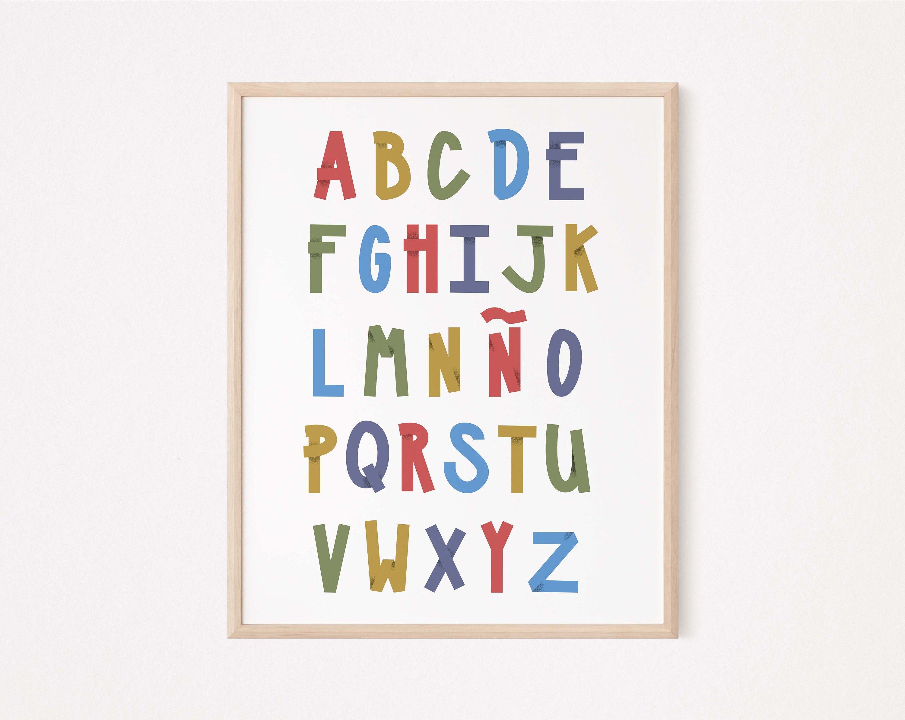 Alfabeto Arte De Pared Spanish Alphabet Wall Art Printable - Etsy