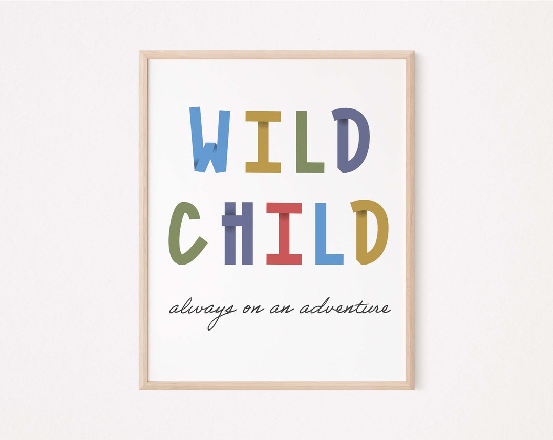 Wild Child Art Print Kids Wall Art Neutral Printable Digital Download ...