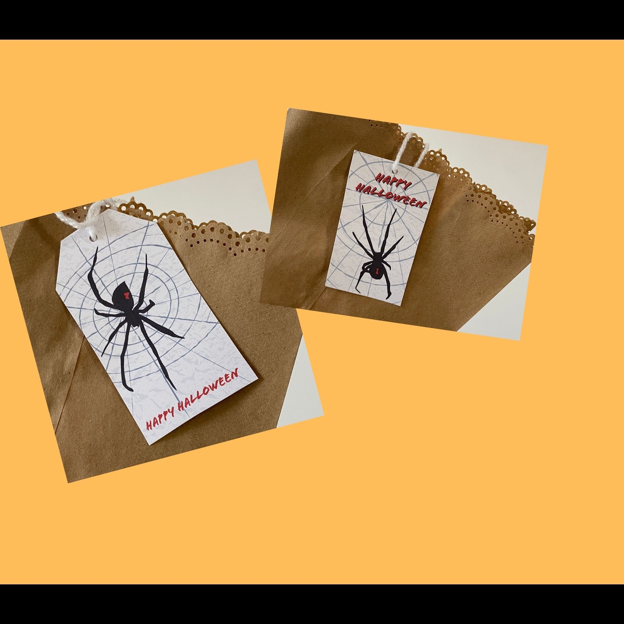Black Widow Halloween Printable Gift Tags Set of 10 - Etsy