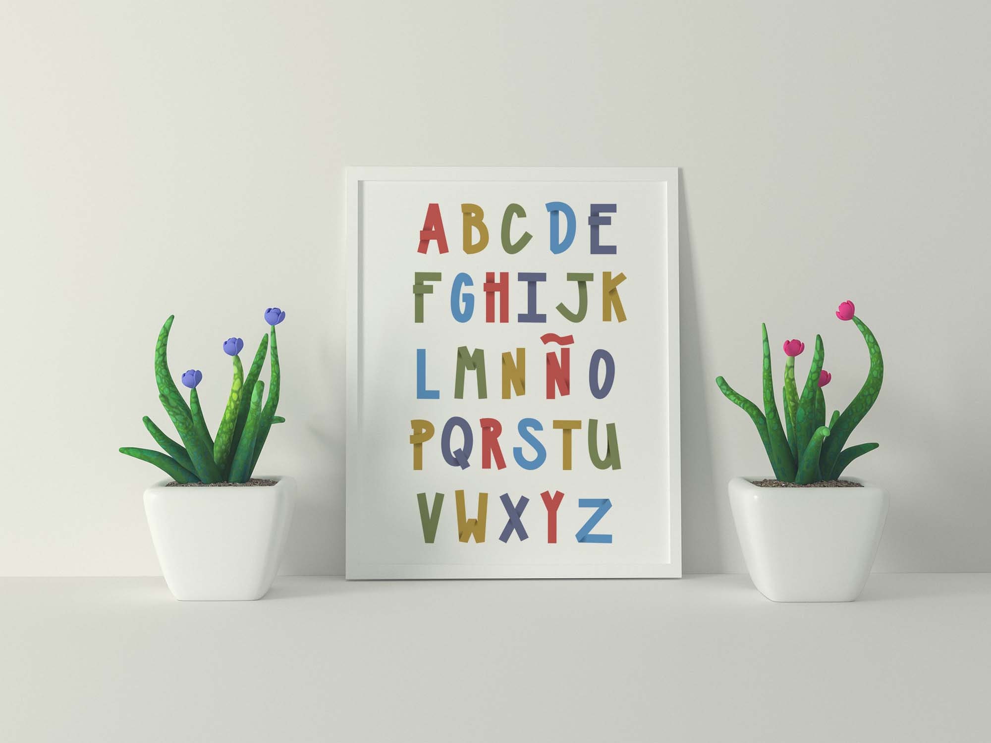 Alfabeto Arte De Pared Spanish Alphabet Wall Art Printable - Etsy