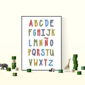 Alfabeto Arte De Pared Spanish Alphabet Wall Art Printable - Etsy