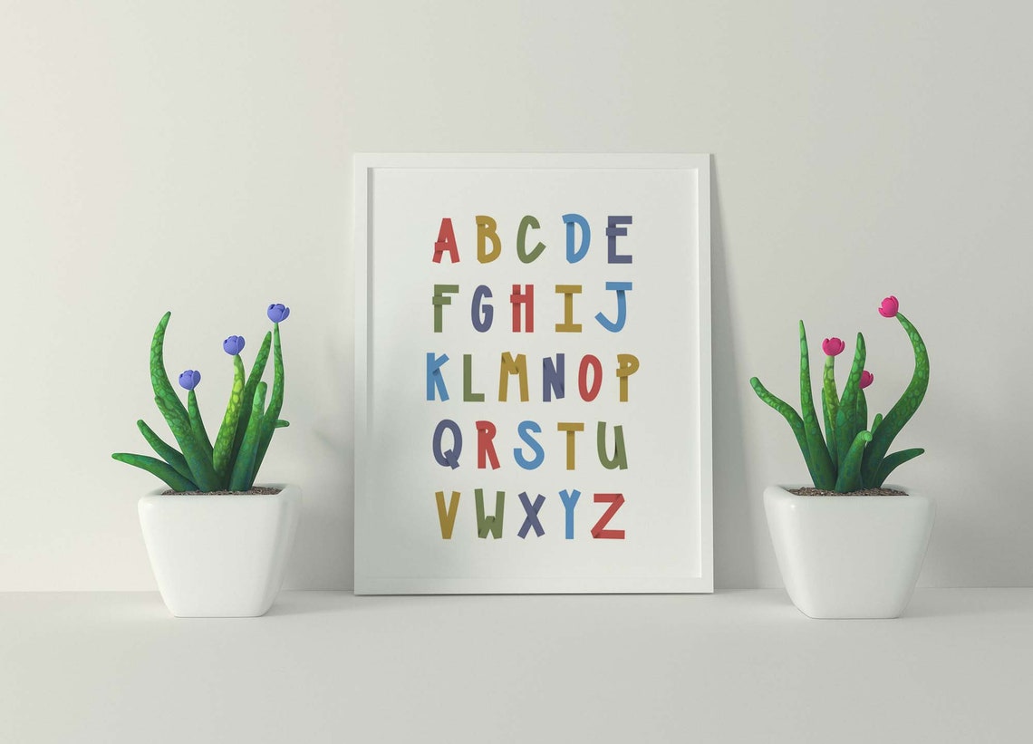 Printable Alphabet Poster Alphabet Wall Art ABC Poster Educational ...
