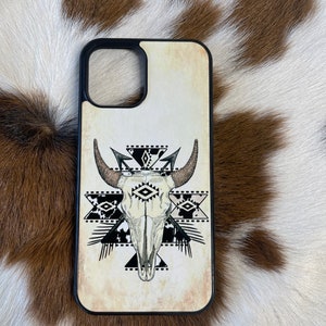 Bull Skull Aztec Cow Hide / iPhone Case / Trendy / Western / Cell Phone ...