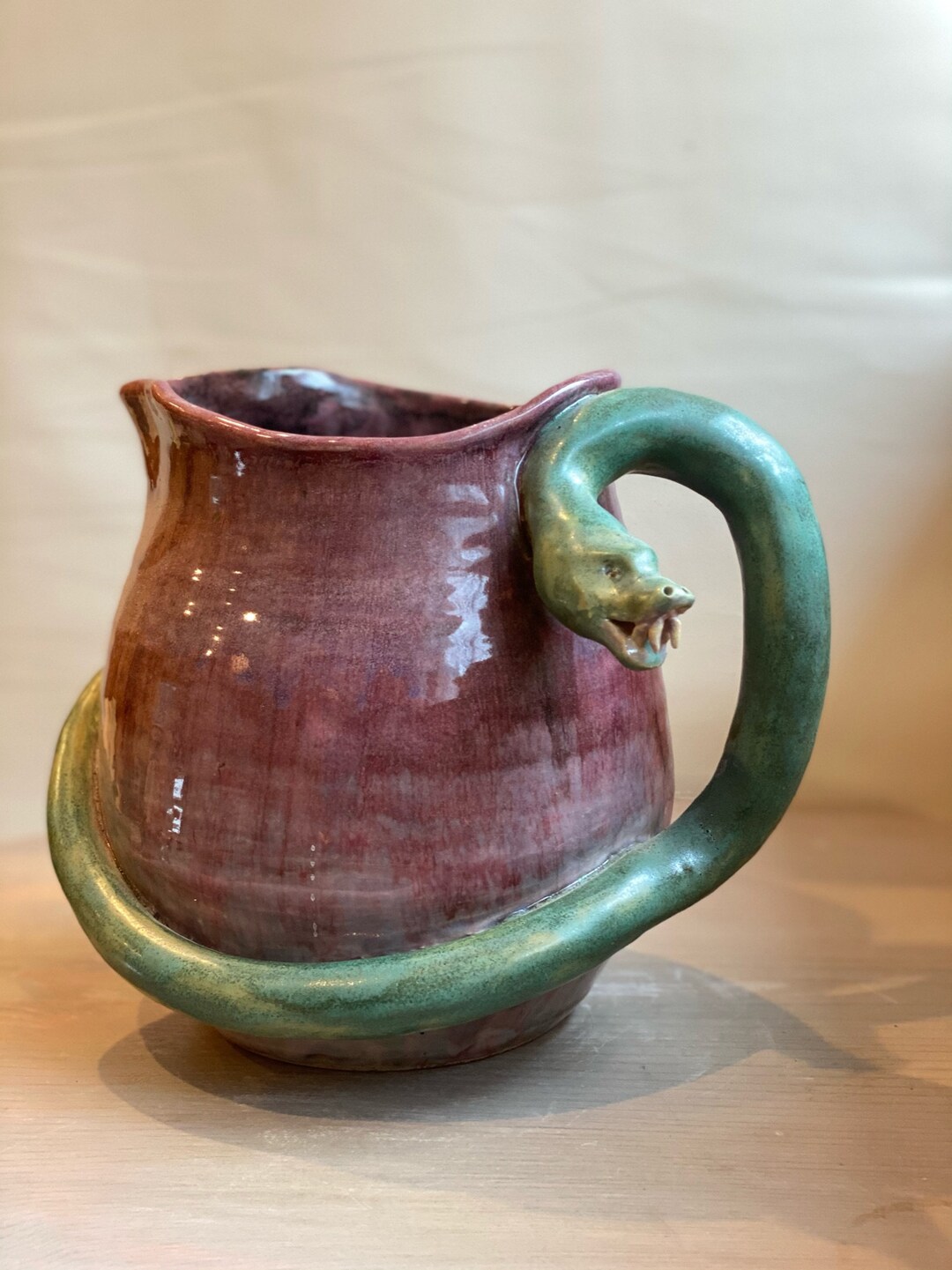 Spooky Snake Pitcher in Red and Green, Large - Etsy