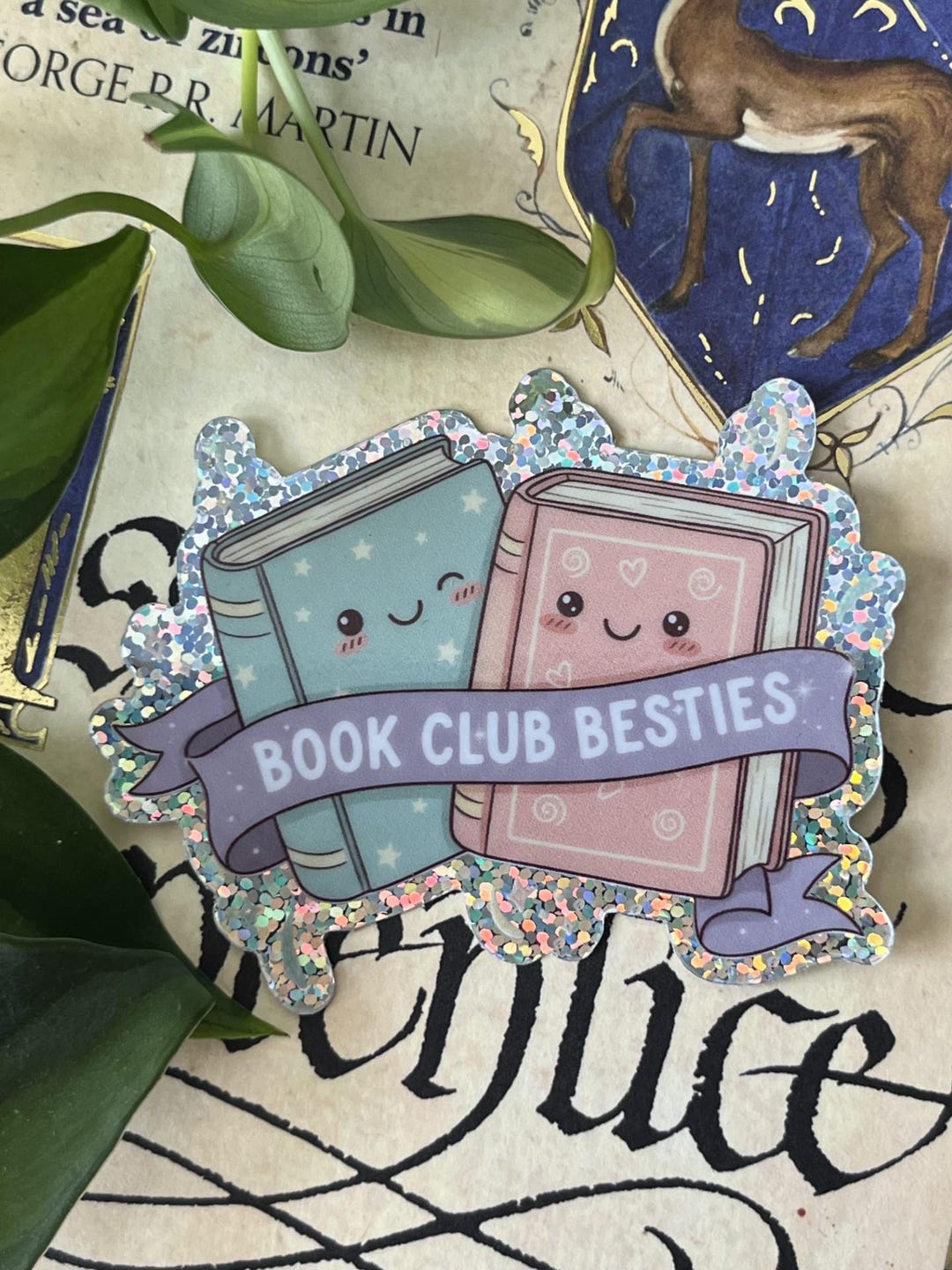 Book Club Besties Glitter – Sticker for Book Lovers - Etsy