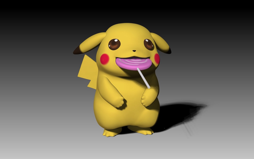 Pikachu With Lollipop Pokemon 3D Print Model Digital File - Etsy