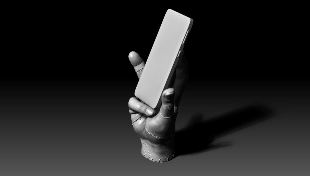 Thing Addams Stand for Mobile 3D Print Model - Etsy
