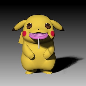 Pikachu With Lollipop Pokemon 3D Print Model - Digital File - Etsy