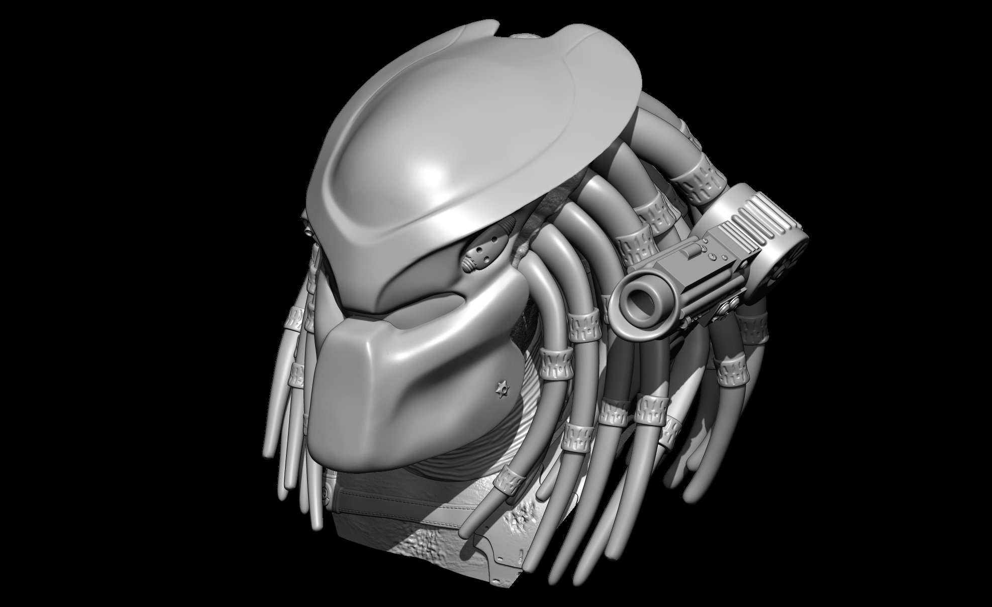 Predator Bust With Bio Mask and Weapon 3D Print Model - Etsy