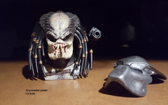 Predator Bust With Bio Mask and Weapon 3D Print Model - Etsy