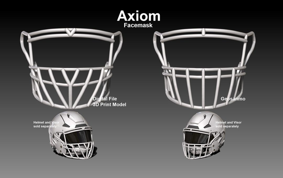 Facemask Pack III for NFL Riddell AXIOM Helmet Geosanmo 3D Print Model ...