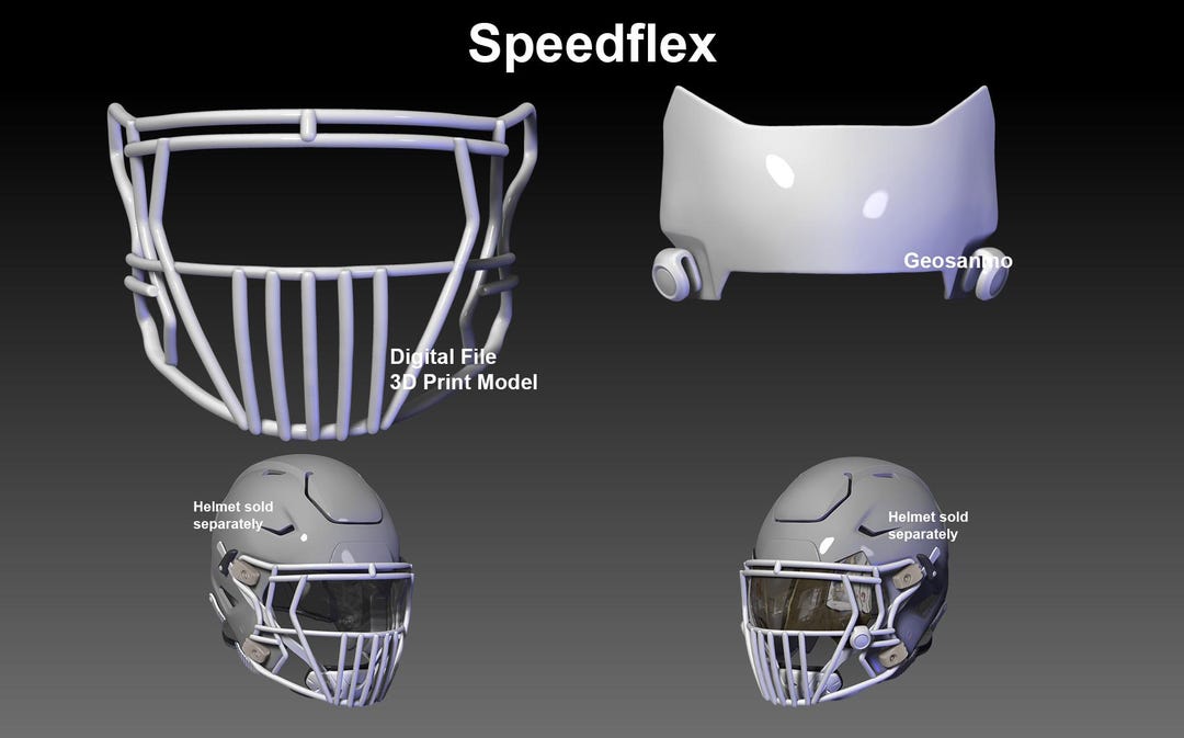Shoc Zero G+ Visor VIPER Clips and Facemask XII for Riddell SPEEDFLEX ...