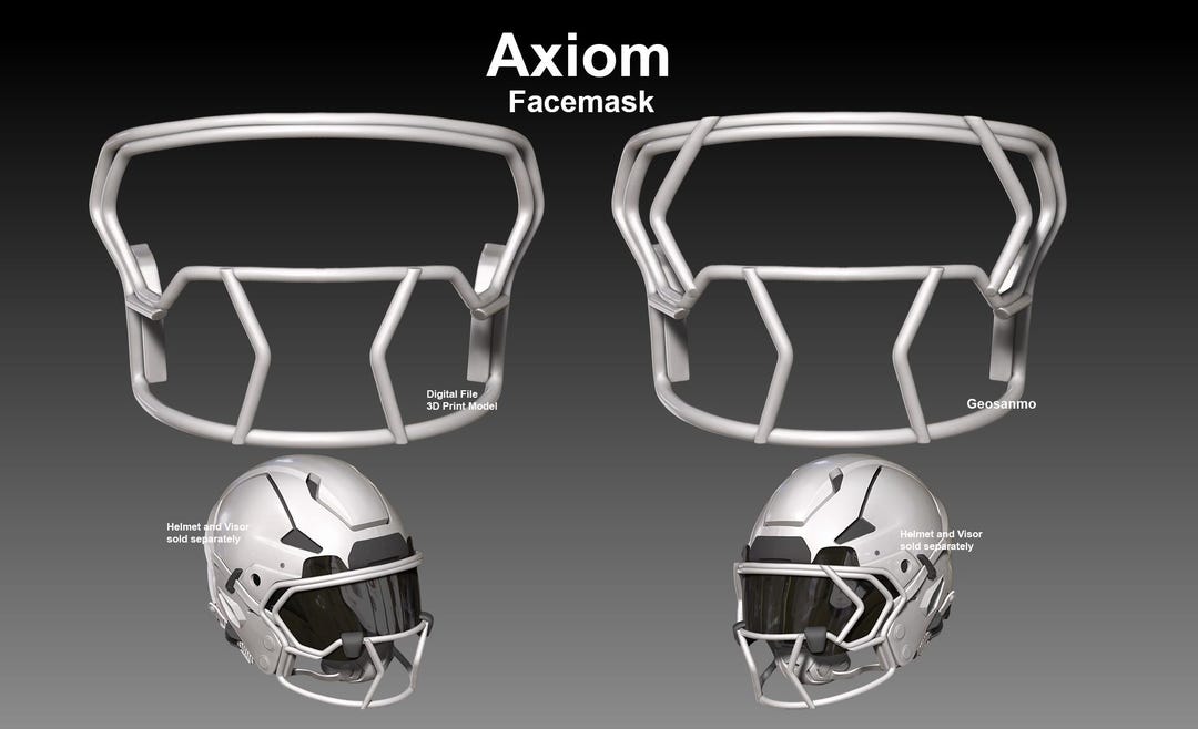 Facemask Pack IV for NFL Riddell AXIOM Helmet Geosanmo 3D Print Model ...
