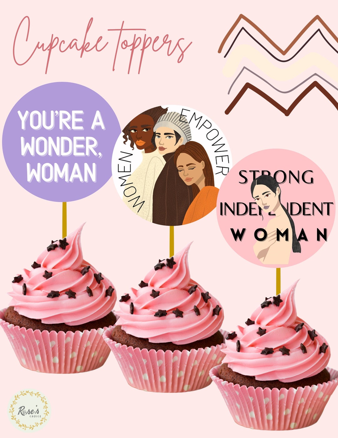 PRINTABLE Women-inspired Cupcake Toppers | Women's Month Labels ...