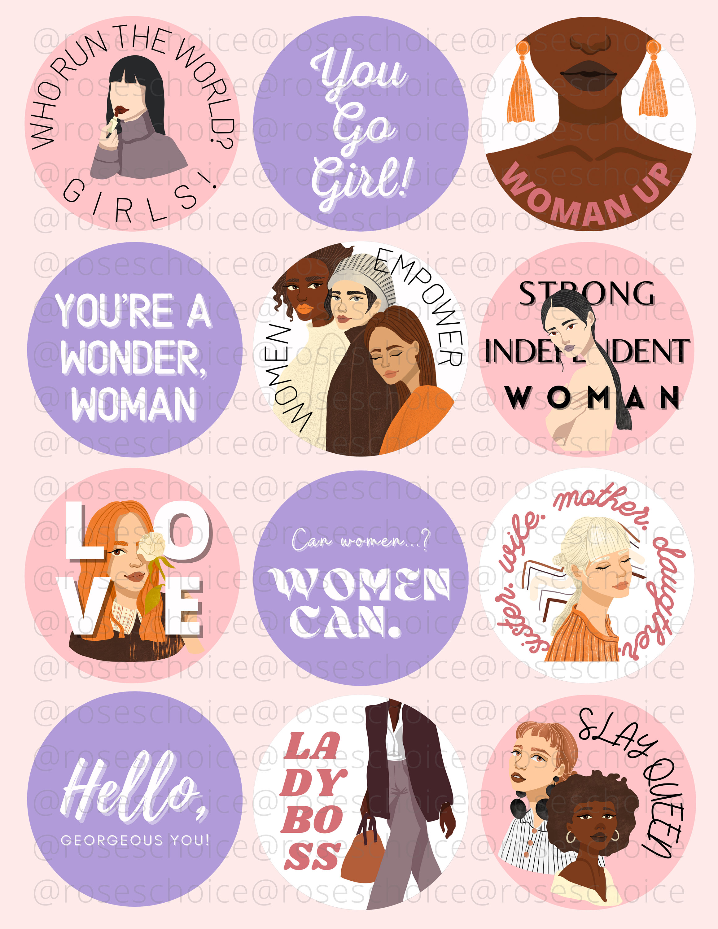 PRINTABLE Women-inspired Cupcake Toppers | Women's Month Labels ...